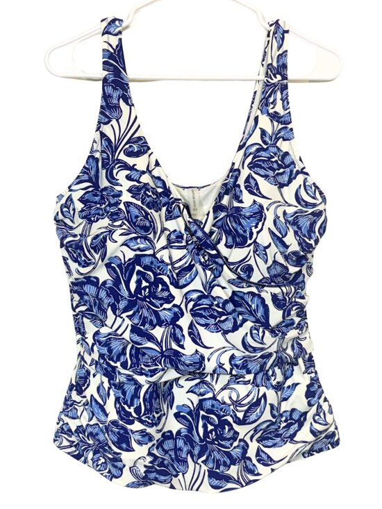 Lands' End | Swim | Lands End 8w Blue White Floral Tankini Swim Top ...